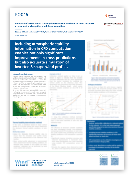 Poster with EDF: Influence of atmospheric stability determination ...