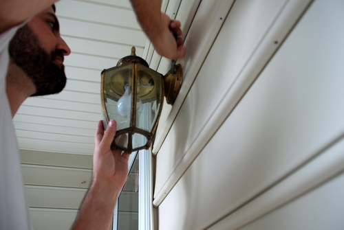 Krylon Rust Protector On Outdoor Lights - Lively Green Door