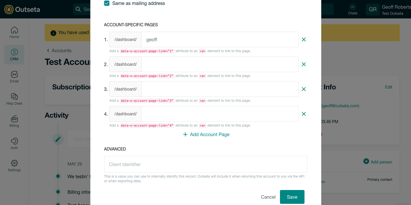 Outseta Knowledge Base