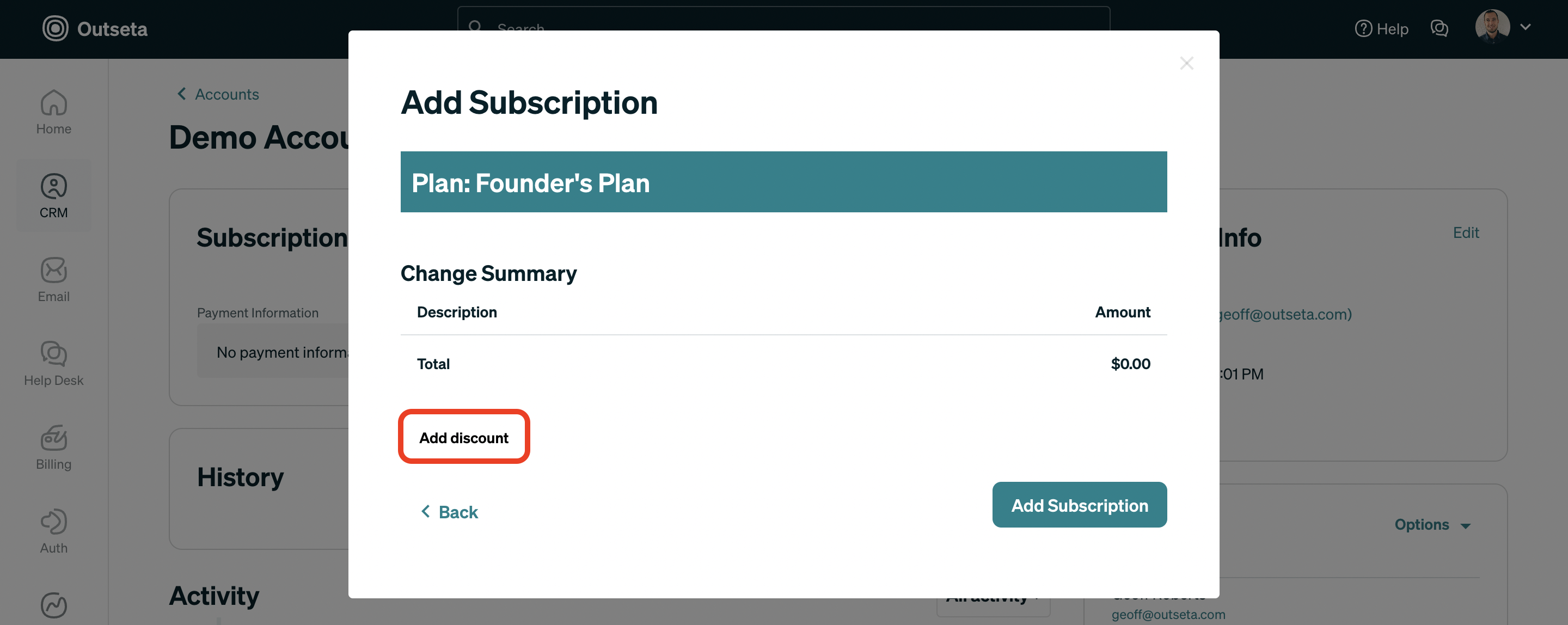 Providing demo accounts or free access to paid plans | Outseta Knowledge Base