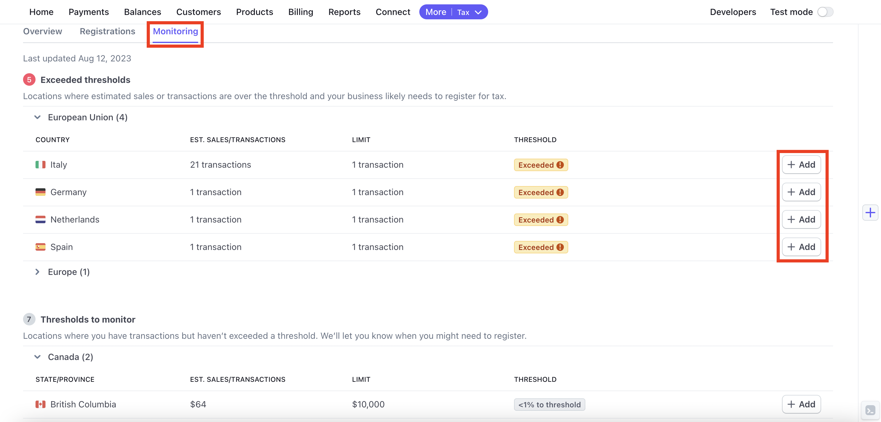 Enable Stripe Tax | Outseta Knowledge Base