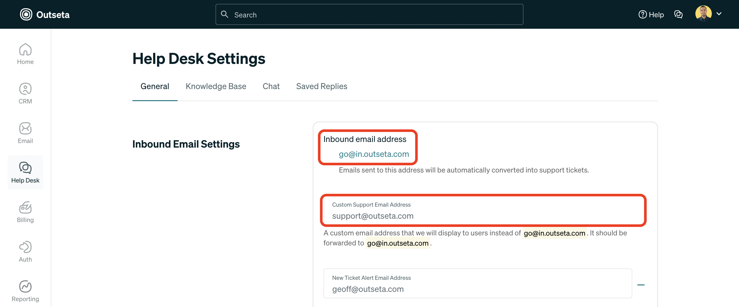 Set up your support ticketing inbox | Outseta Knowledge Base