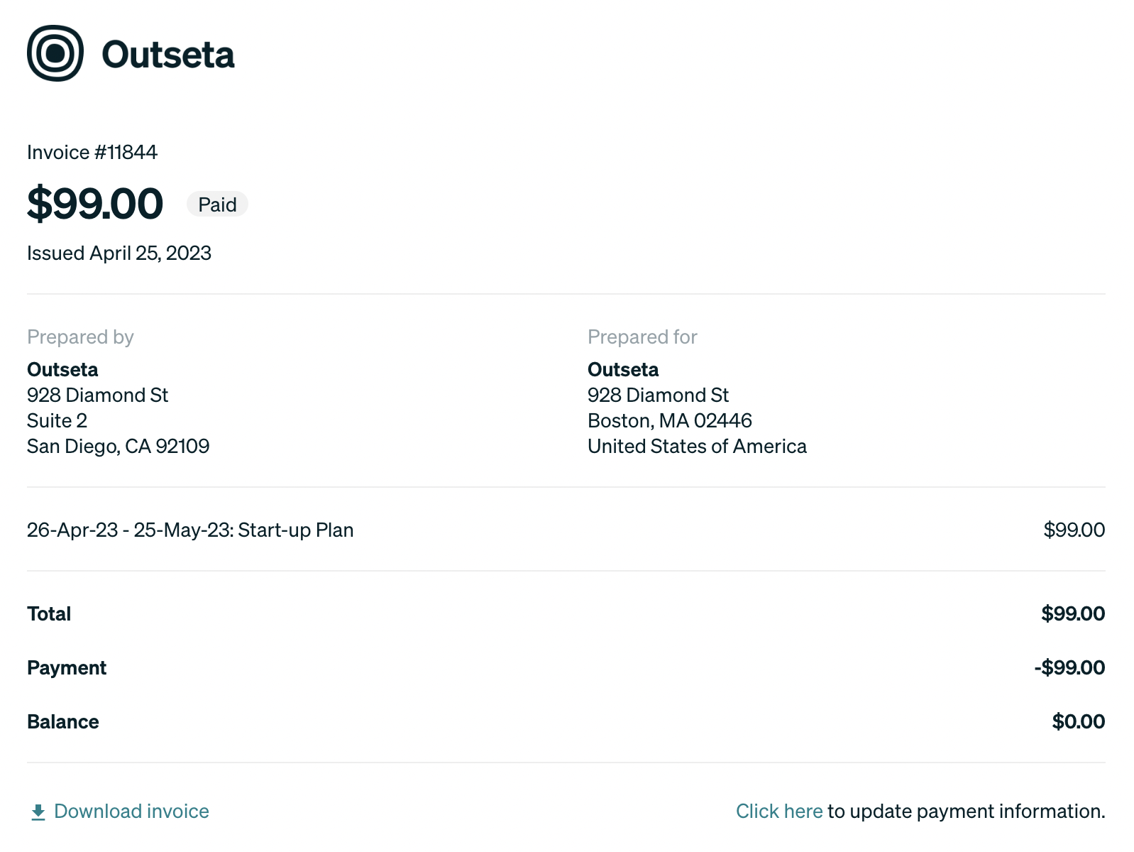 How invoices are communicated to customers | Outseta Knowledge Base