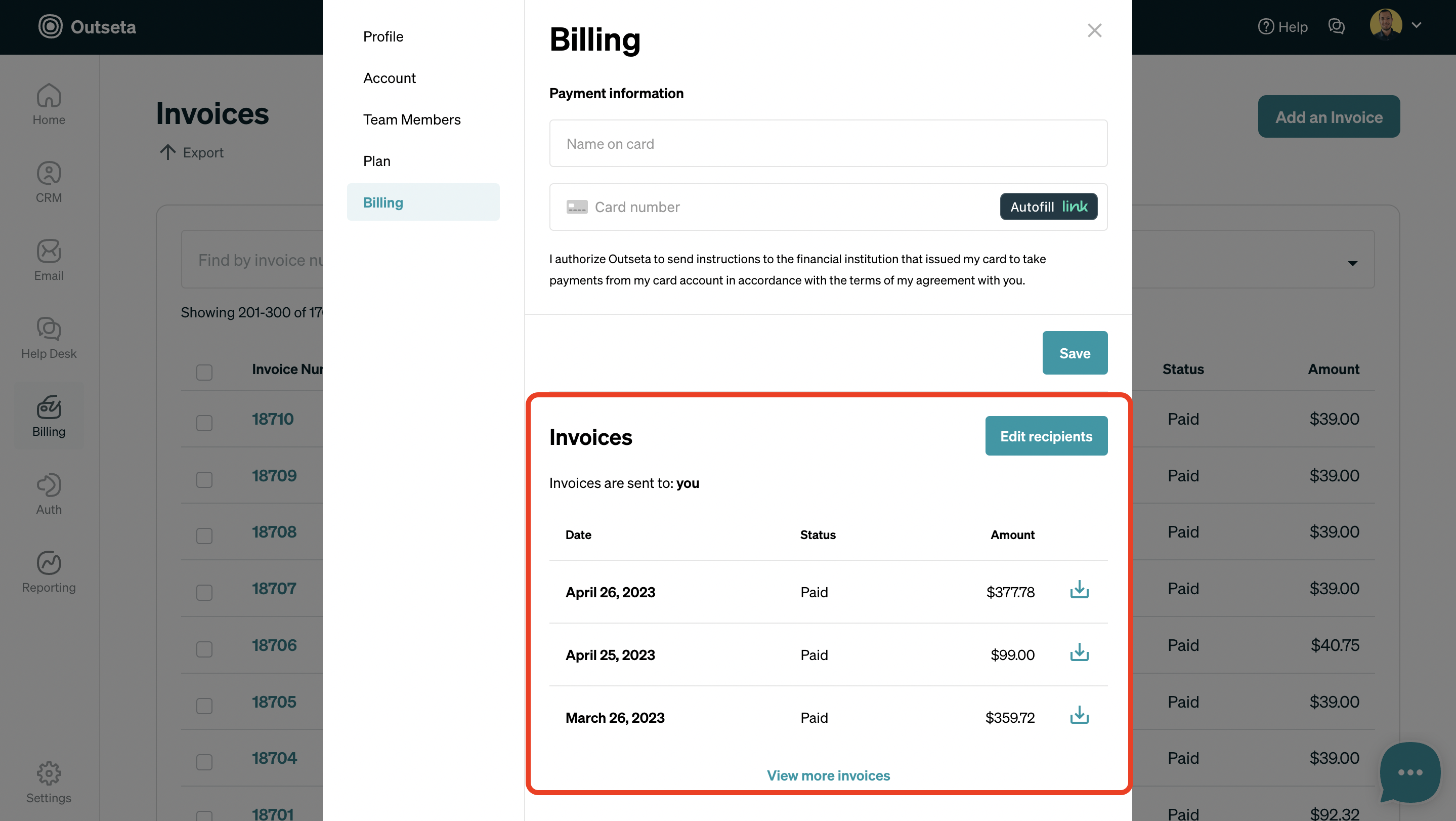 How invoices are communicated to customers | Outseta Knowledge Base