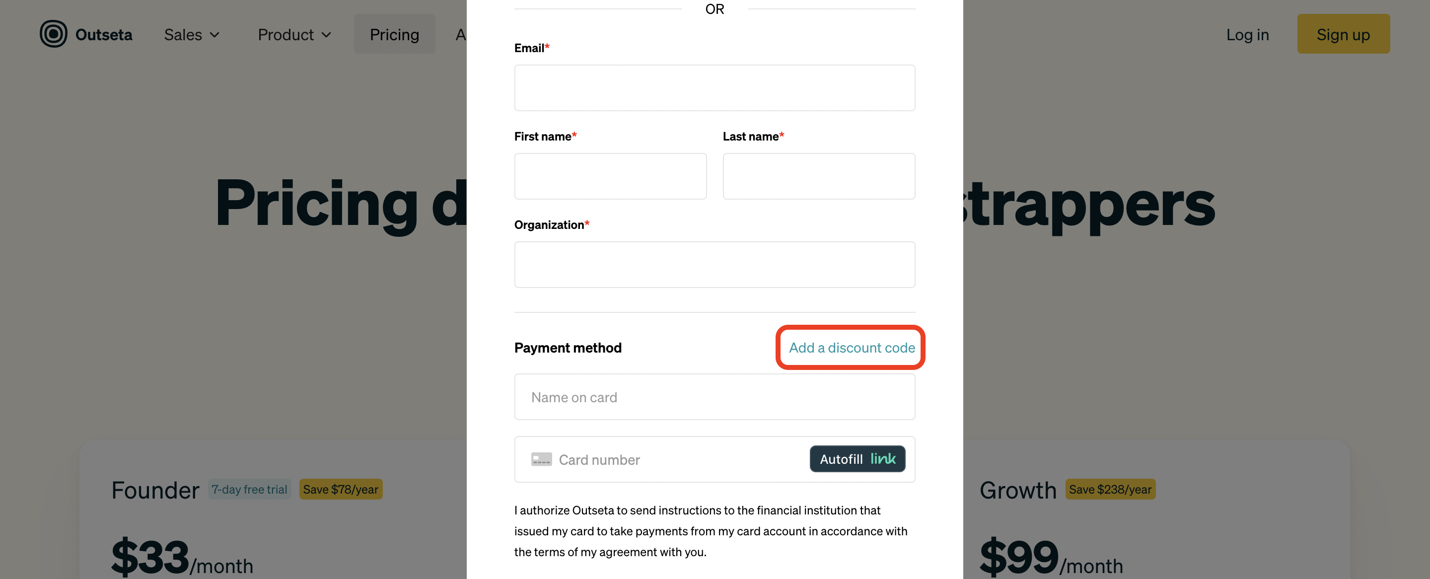 Discounts, coupons, or promo codes | Outseta Knowledge Base