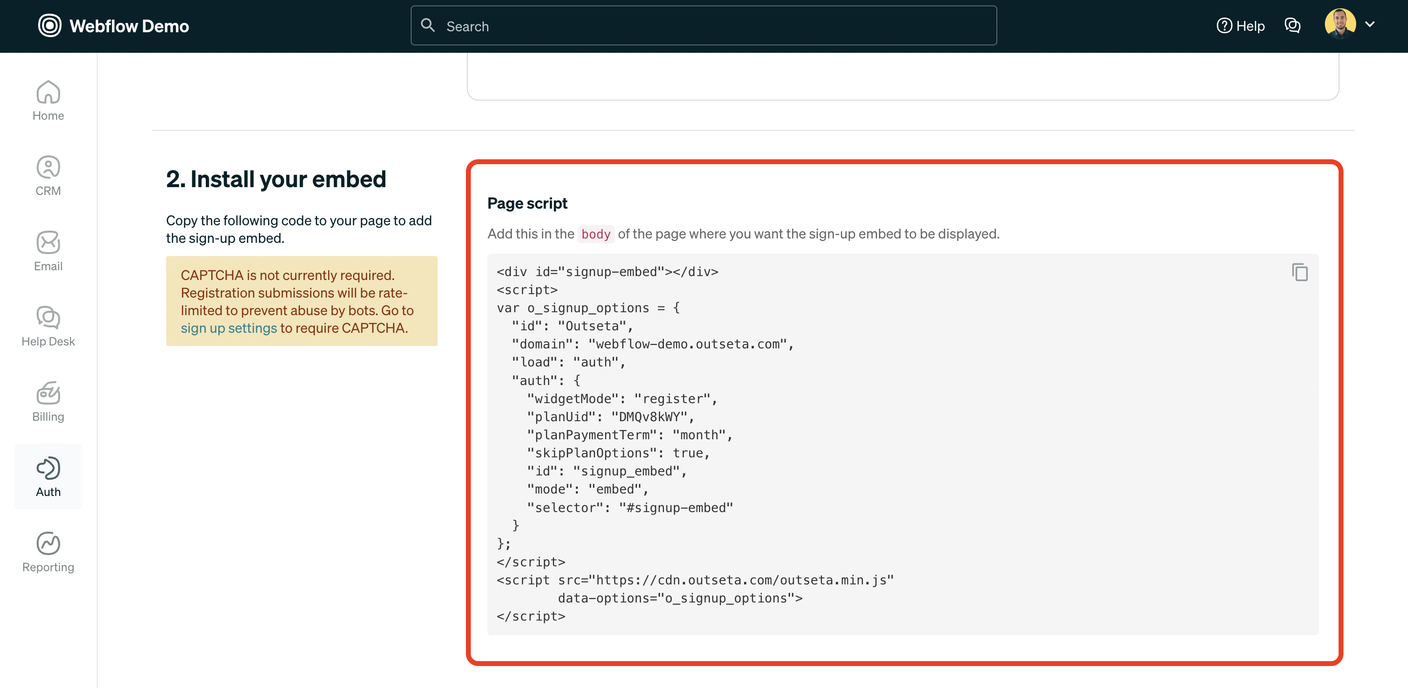 Integrate Outseta's sign up, login, and profile embeds | Outseta Knowledge Base