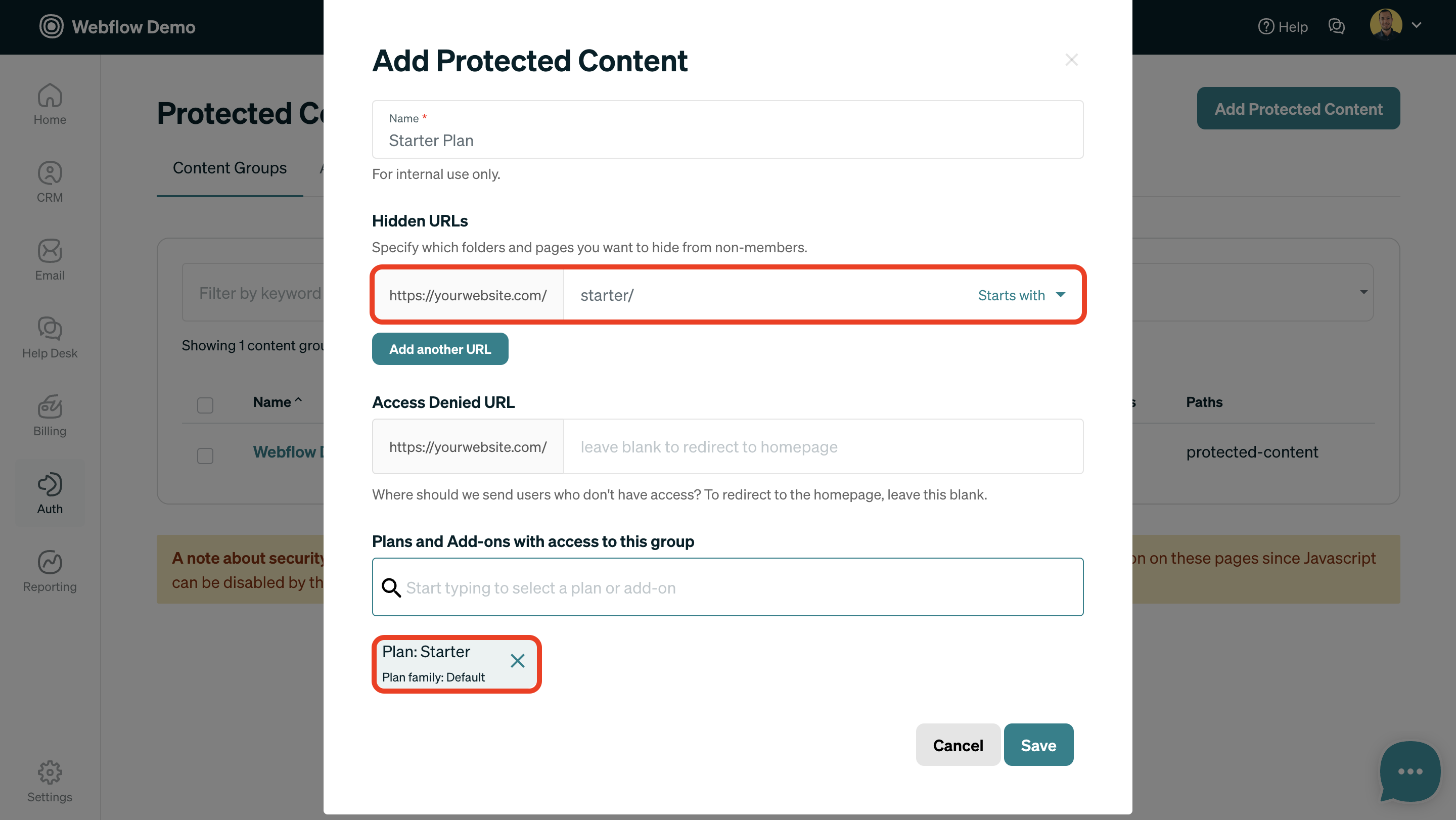 Set up protected content | Outseta Knowledge Base