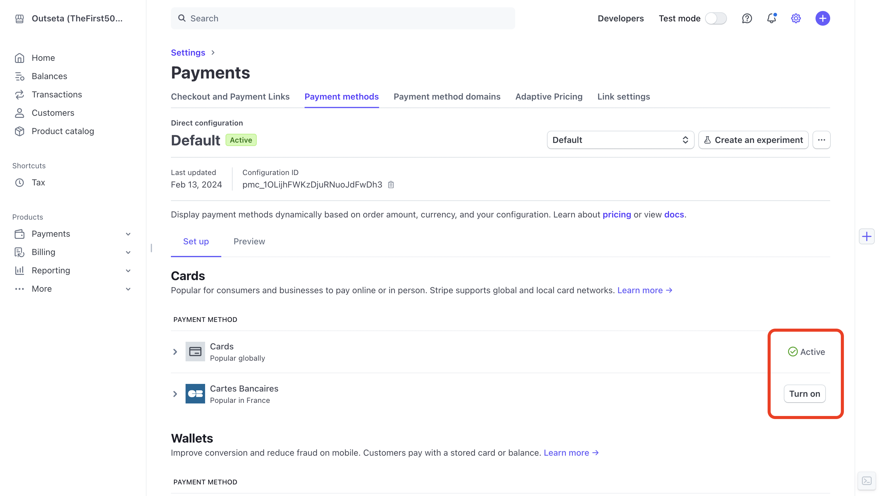 Enable additional payment methods | Outseta Knowledge Base