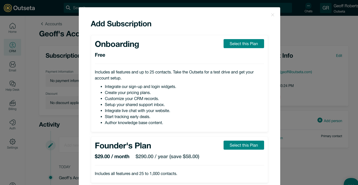 Outseta Knowledge Base