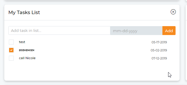 My Task widget: Dashboard | InsuredMine Knowledge Base