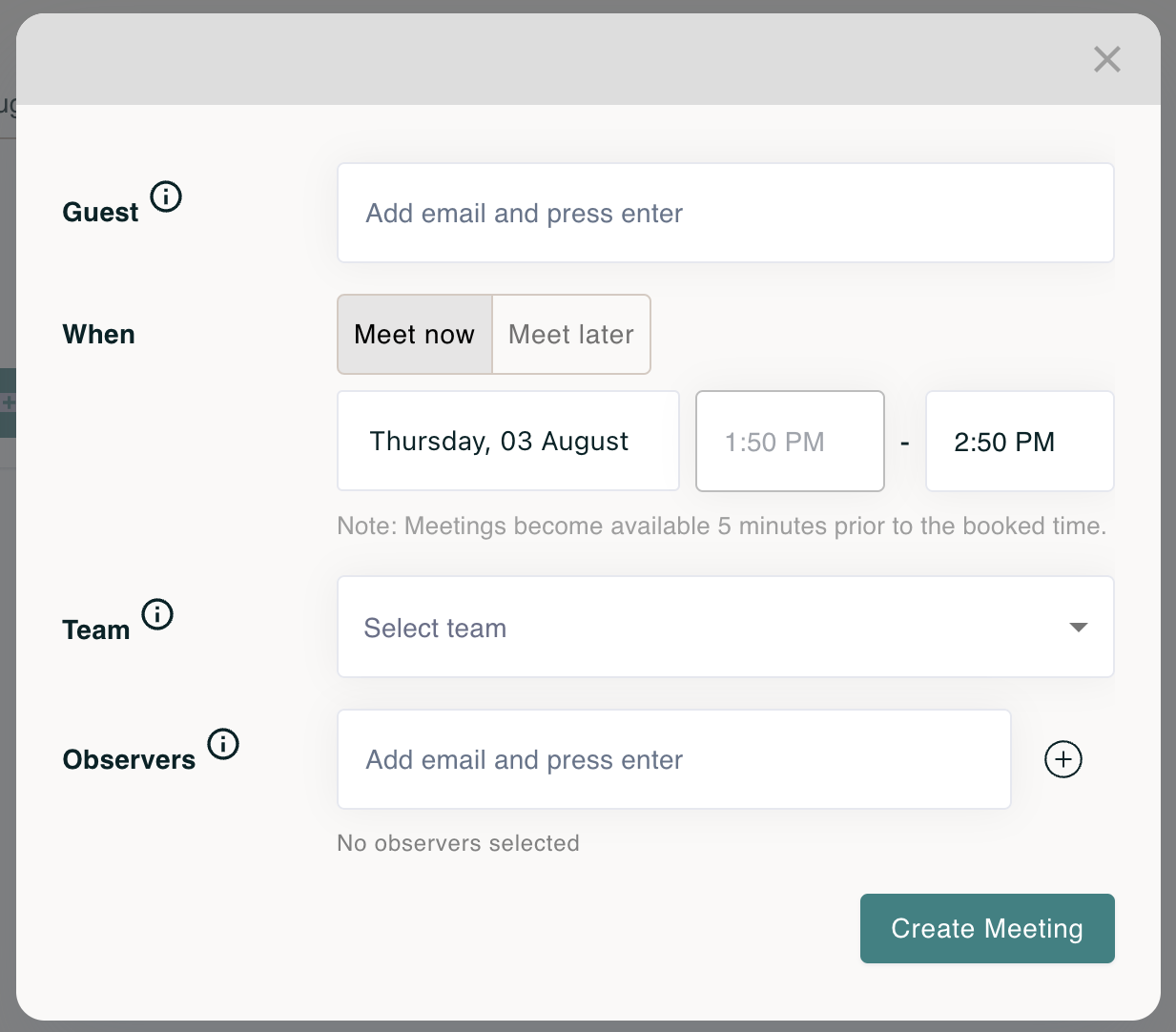 How to create a meeting | Ovida Knowledge Base