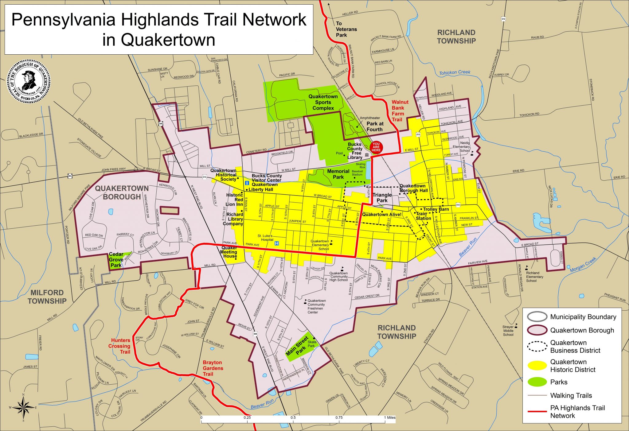 PA Highlands Trail Signage Installation Underway in Quakertown ...