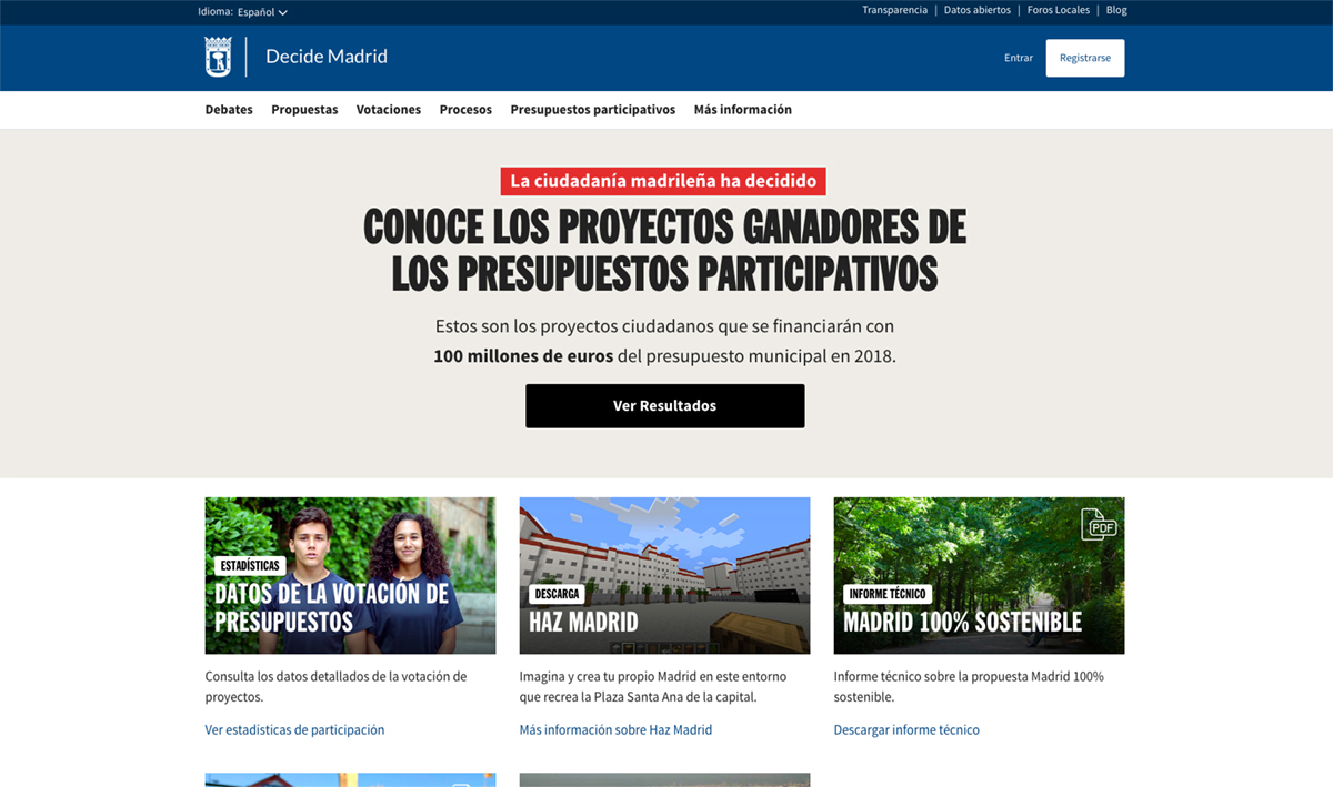 Decide Madrid: Online Participatory Planning – Participedia