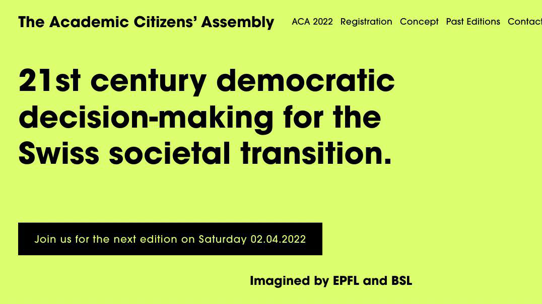 2022 Swiss Citizens' Academic Assembly, Lausanne (new) – Participedia