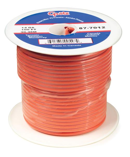 General Purpose Thermo Plastic Wire, Length 100' Orange