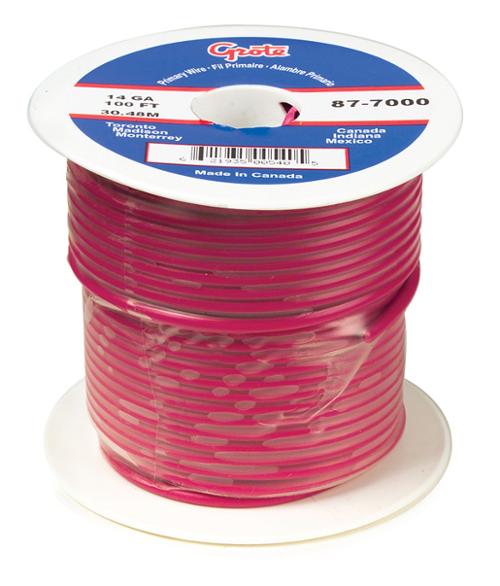 General Purpose Thermo Plastic Wire, Length 25' Red