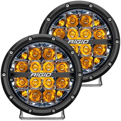 360 Series 6 Inch LED Off-Road Spot Optic With Amber Backlight - Pair