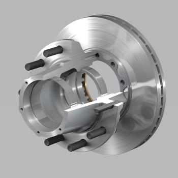 TP Alum Trlr Hub & Rotor Flat Style Rotor