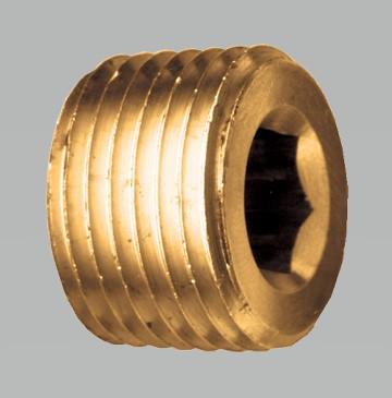 Brass Plug Hex Sunk;1/4