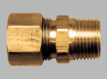 Brass Comp Adptr;3/16X1/ 3/16 TUBE X 1/8 MALE PIP