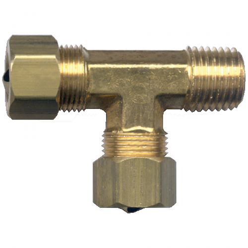 Brass Comp Tee;3/8x1/8 M