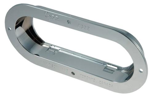 Theft-Resistant Mounting Flange For 6" Oval Lights, Chrome Plated