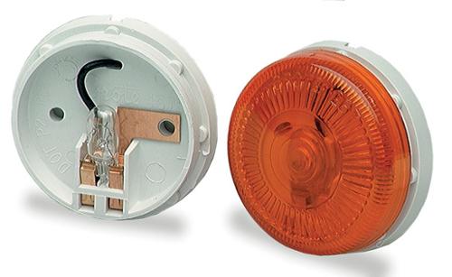 2 1/2" Surface-Mount Amb Clr/Mkr Lamp Single Bulb