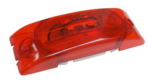 Two-Bulb Turtleback® Clearance Marker Lights, No-Splice, Optic Lens, Red