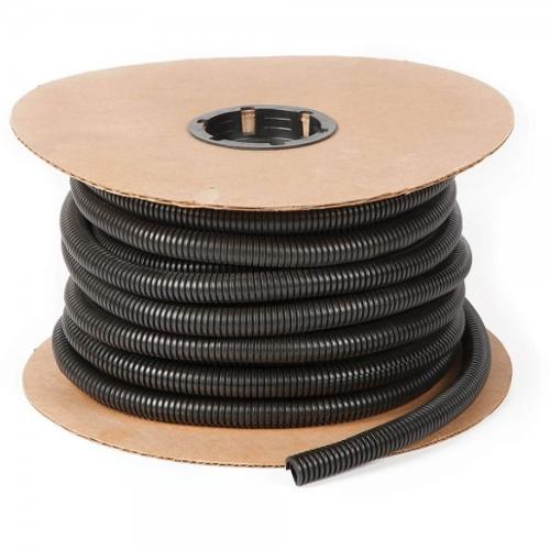 Split Flex Convoluted Tubing, Length 100', Size 1/2"