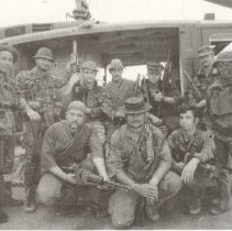 2021.0056.3 - B&W Photo Written on back Echo Platoon SEAL Team One L-R ...