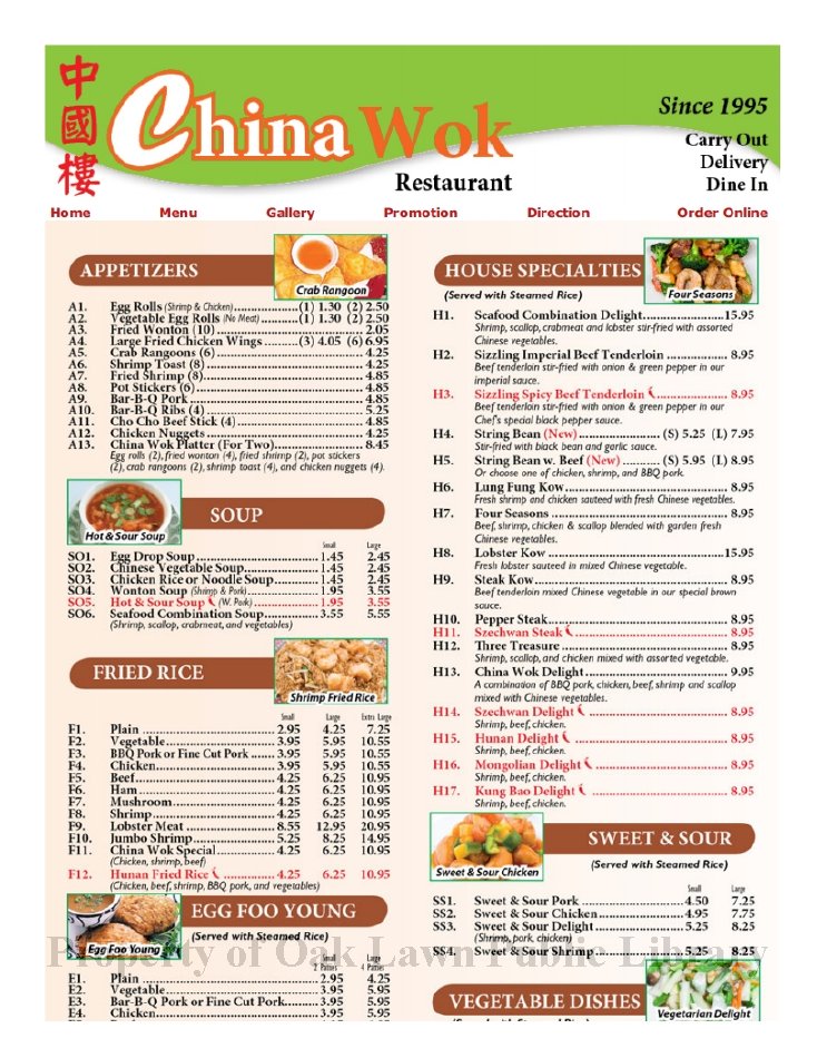 China Wok Specials
