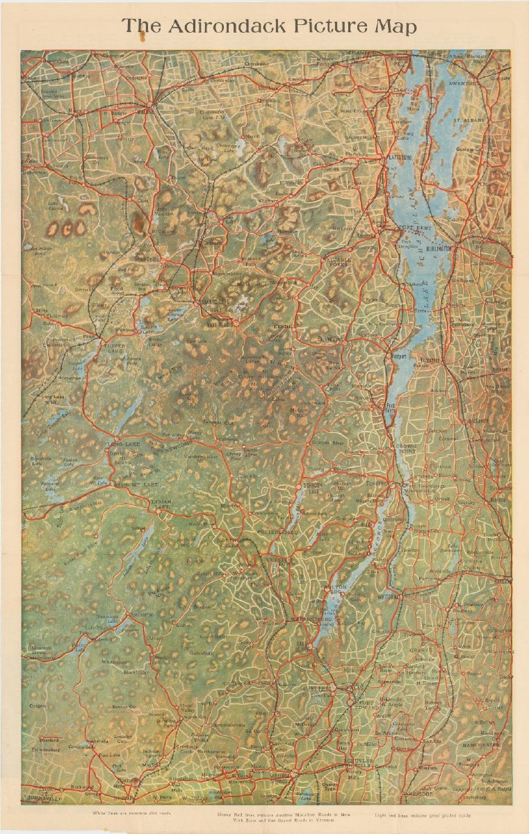 Adirondack Mountains Physical Map