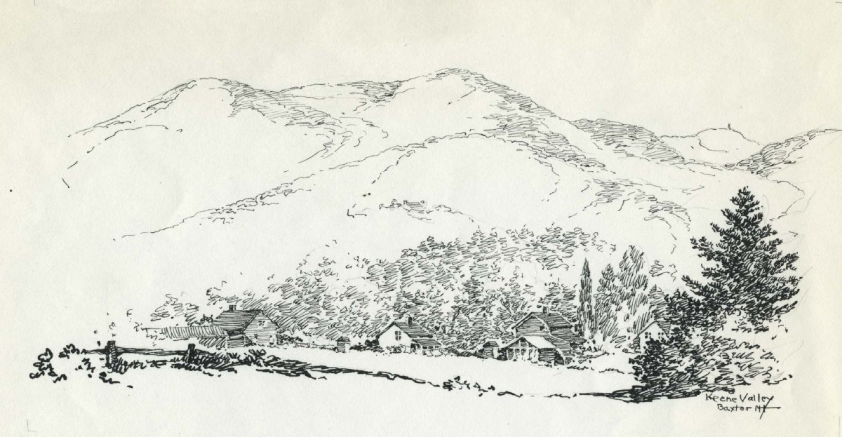 Valley Pencil Drawing