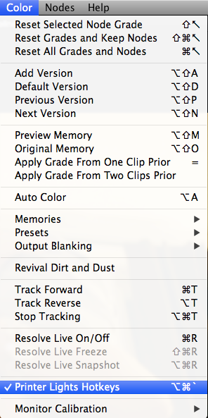 Printer Light Hotkeys in DaVinci Resolve - The Beat: A Blog by PremiumBeat