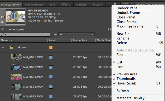 Premiere Pro Tips: Project Panel - The Beat: A Blog by PremiumBeat