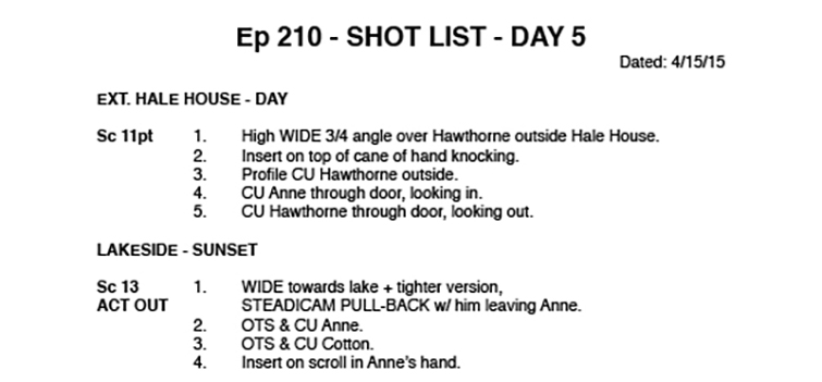 The Video Producer's Secret Weapon: the Shot List