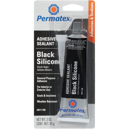 BLACK SILICONE ADHESIVE SEALANT 3 OZ.