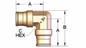 90 DEG. UNION PTC BRASS FITTING 3/8" TUBE