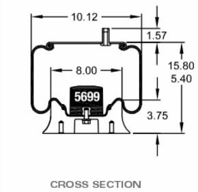 AIR SPRING / AIR BAG ASSEMBLY TRUCK OR TRAILER AXLE REVERSIBLE SLEEVE STYLE