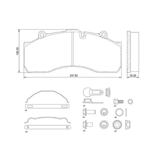 DISC BRAKE PAD AIR HIGH FREQUENCY EXTREME TEMP B