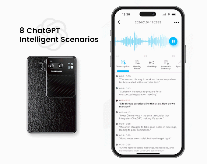 Chime Note X Pro 超效率ChatGPT AI智能翻譯錄音卡｜台灣首發集購