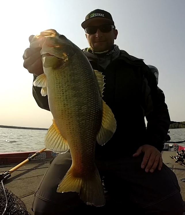 Caught a Largemouth Bass on Mosquito Lake using a Rat L Trap