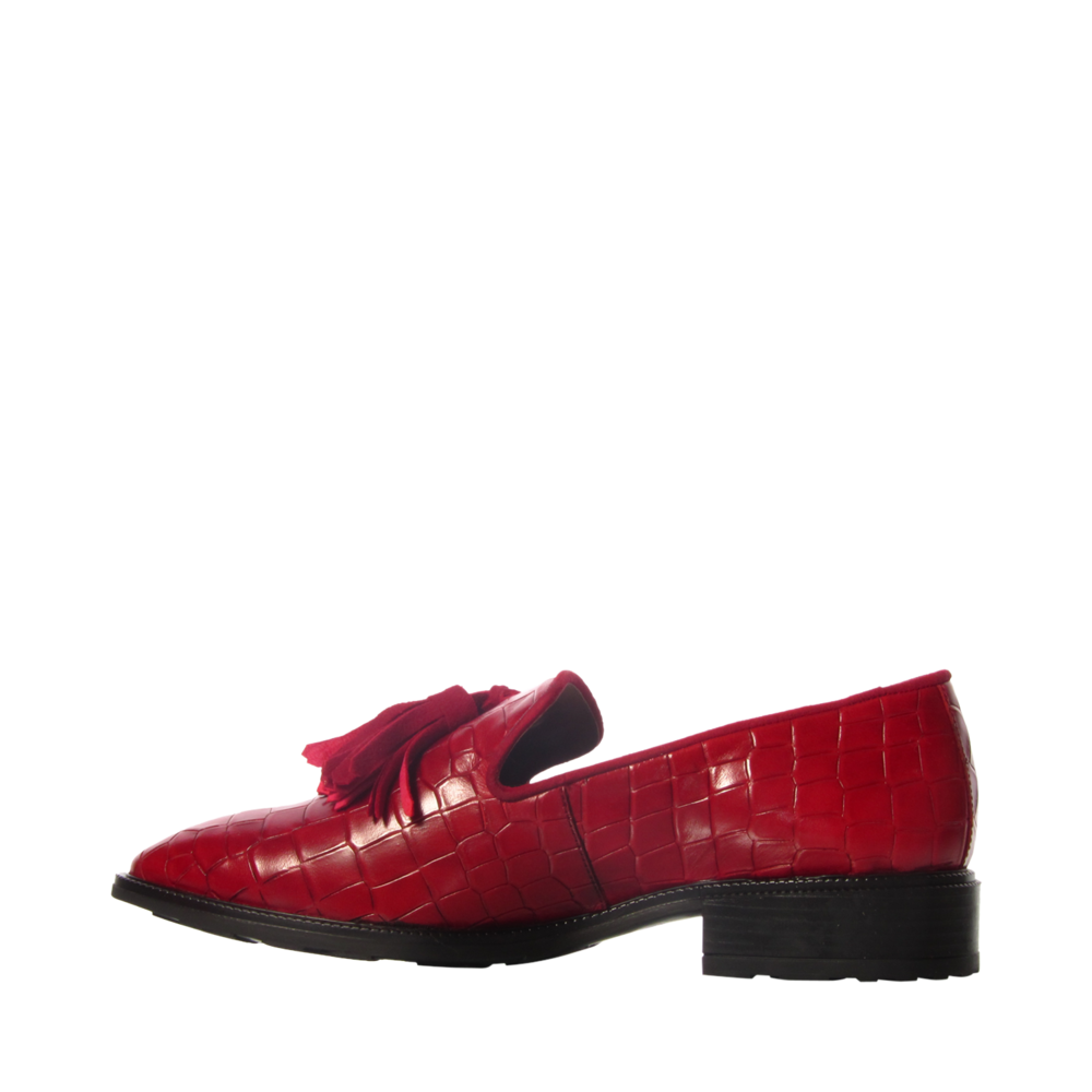 WONDERS SOULIER LOAFER ROUGE CROCO - Chaussures Pierre Roy Saint-Jean
