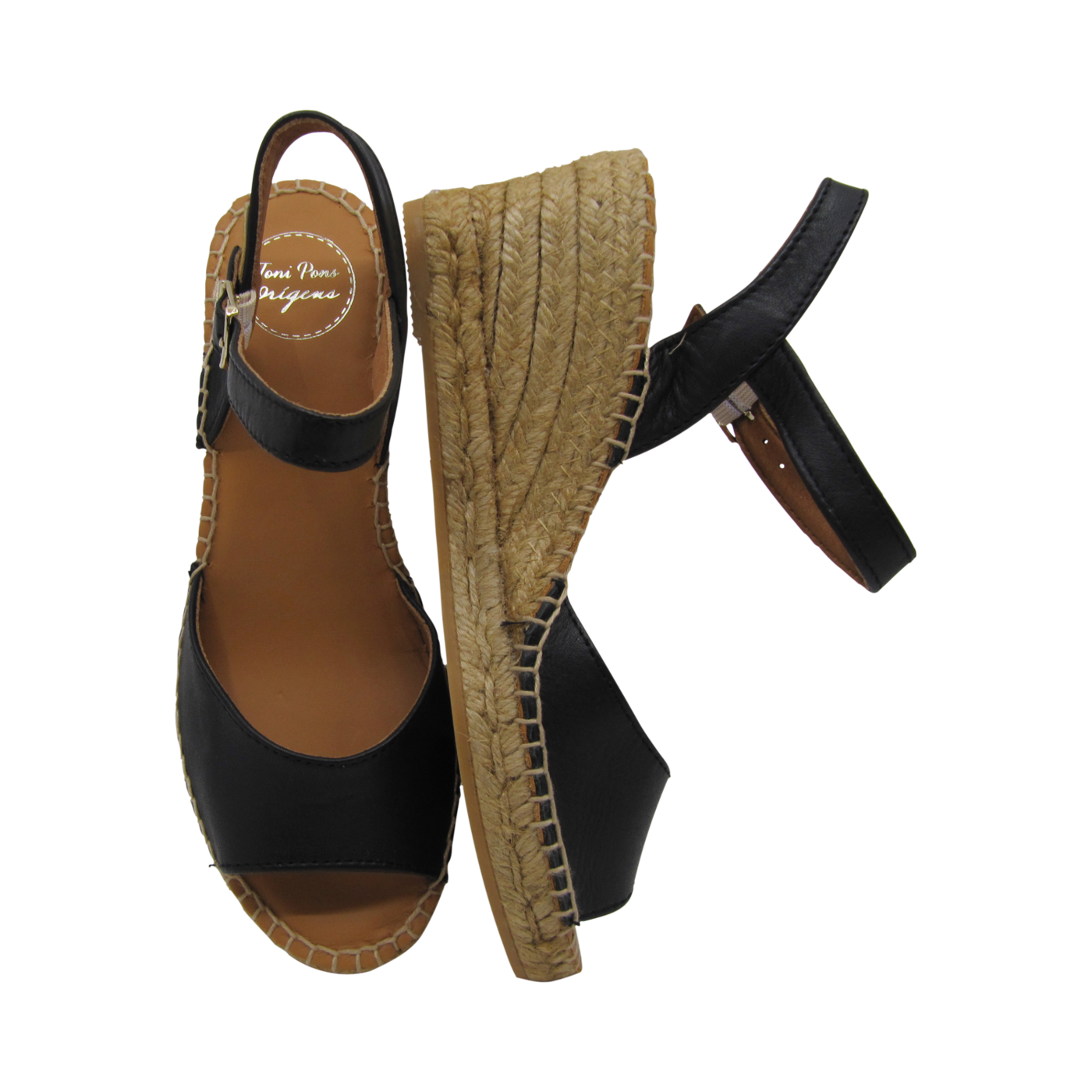 TONI PONS SANDALE NOIRE EN JUTES - Chaussures Pierre Roy Saint-Jean