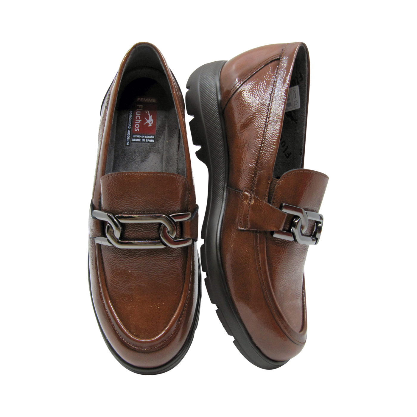 Fluchos femme soulier loafer tan - Chaussures Pierre Roy Saint-Jean