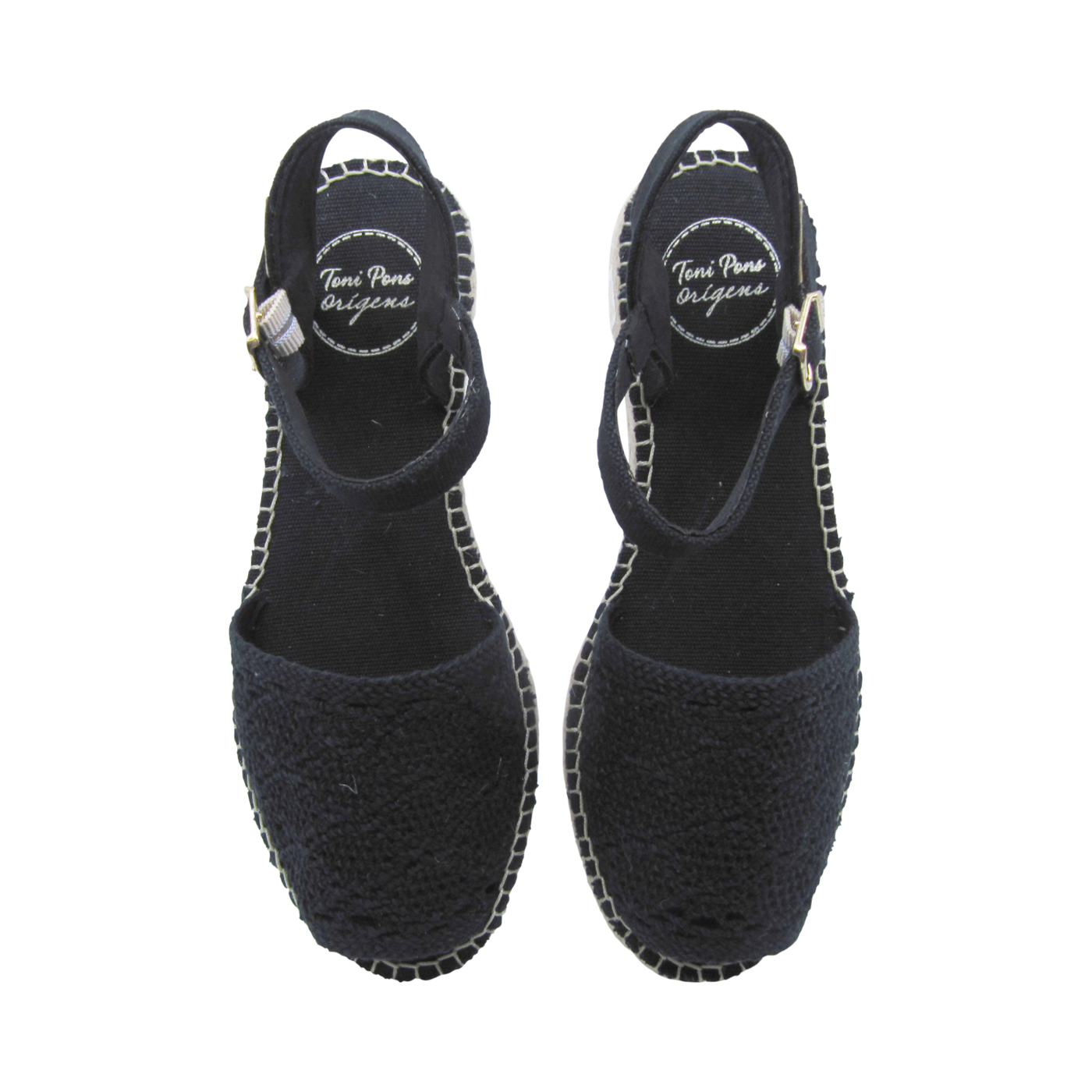 Toni Pons sandale femme en jute noire - Chaussures Pierre Roy Saint-Jean