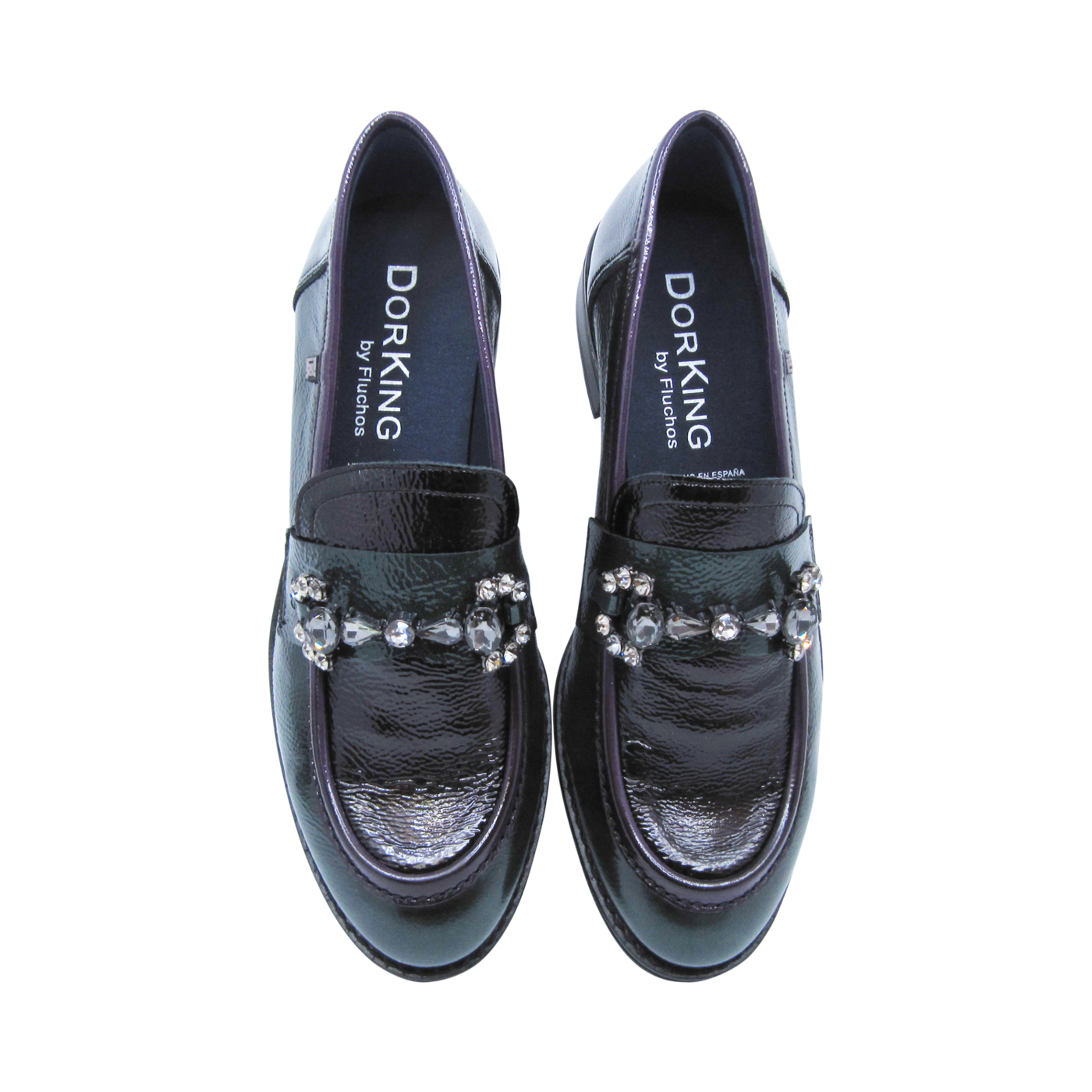 Fluchos femme soulier loafer vert foncé - Chaussures Pierre Roy Saint-Jean