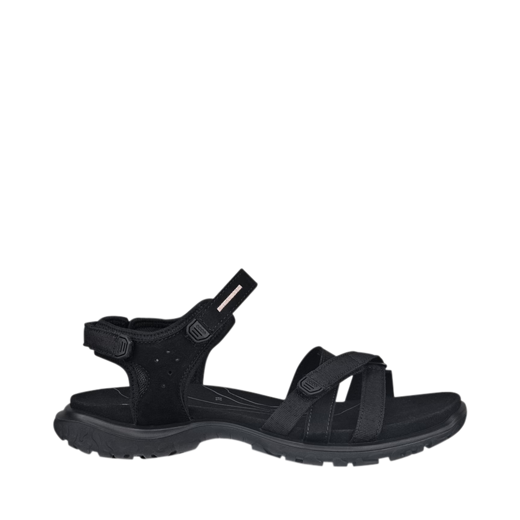 Ecco femme sandale noire a velcro - Chaussures Pierre Roy Saint-Jean