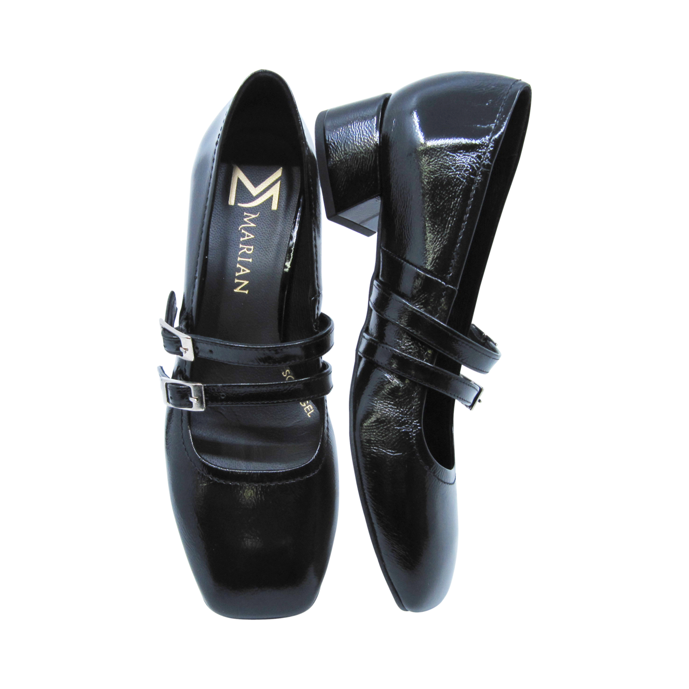 Marian femme soulier chic noir verni - Chaussures Pierre Roy Saint-Jean