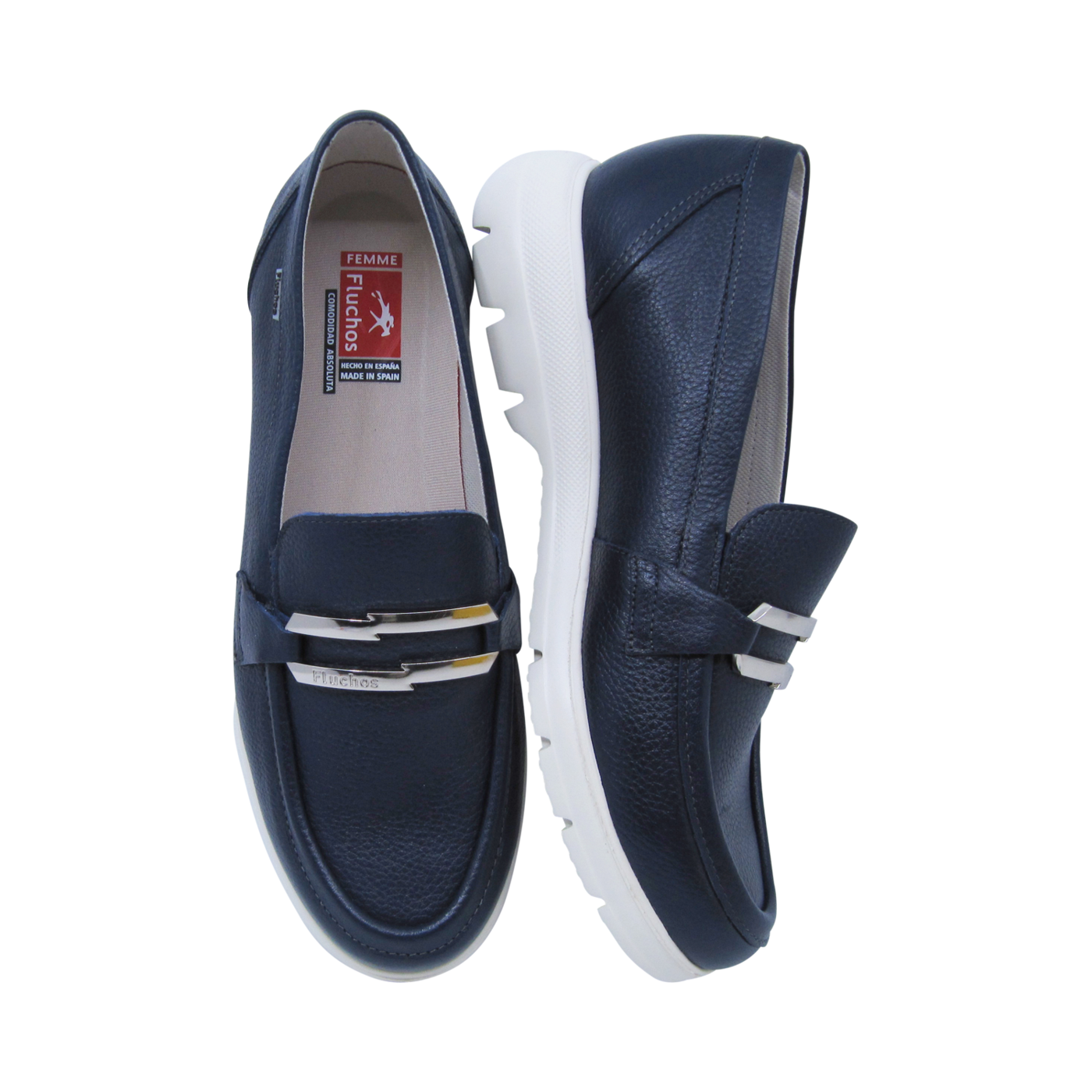 Fluchos femme soulier loafer marine - Chaussures Pierre Roy Saint-Jean